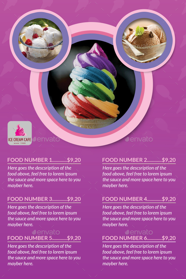 Ice Cream Table Tent Template Vol.5, Print Templates | GraphicRiver