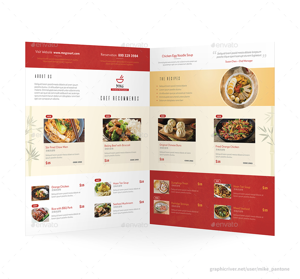 Chinese Restaurant Menu Print Bundle, Print Templates | GraphicRiver