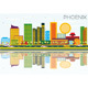 Phoenix Skyline with Color Buildings, Blue Sky and Reflection., Vectors