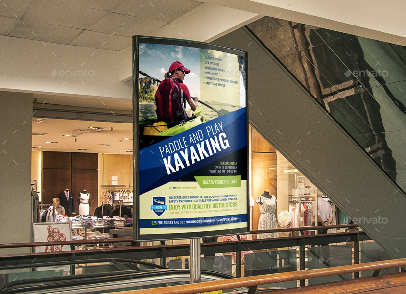 Kayaking Poster Template, Print Templates | GraphicRiver