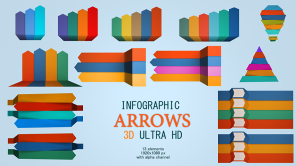 3D Infographics Arrows, Motion Graphics | VideoHive