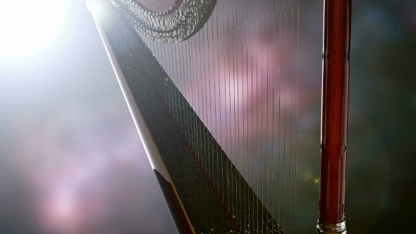 Classic Wooden Harp with Gold, Motion Graphics | VideoHive