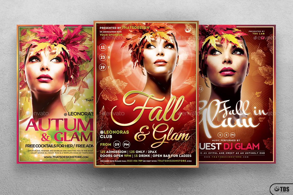Fall in Glam Flyer Bundle V2 by lou606 | GraphicRiver