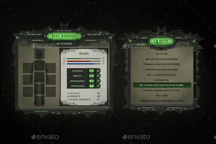 RPG Game Interface, Game Assets | GraphicRiver