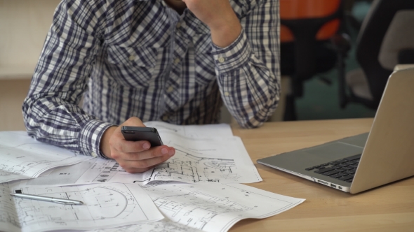 Worker in Creative Agency Holding Smartphone, Stock Footage | VideoHive