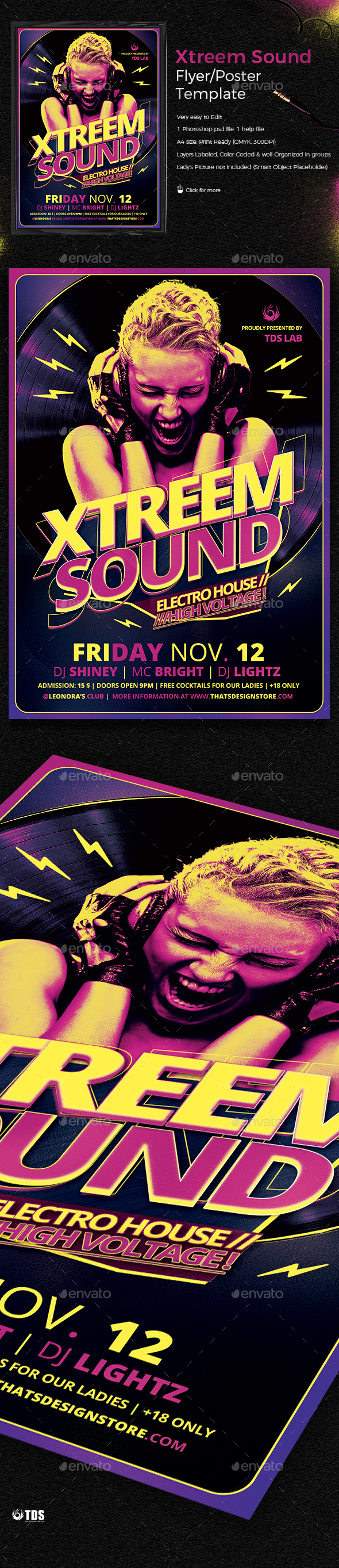 Xtreem Sound Flyer Template by lou606 | GraphicRiver