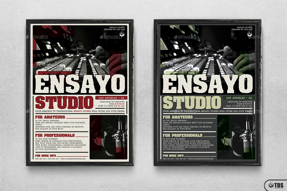 Music Studio Flyer Template by lou606 | GraphicRiver