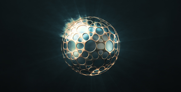 Shining Sphere In The Golden Shell, Motion Graphics | VideoHive