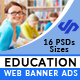 Education Banner Ads, Web Elements | GraphicRiver