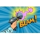Blam Science Fiction Shot of a Blaster Comic Cloud, Vectors | GraphicRiver
