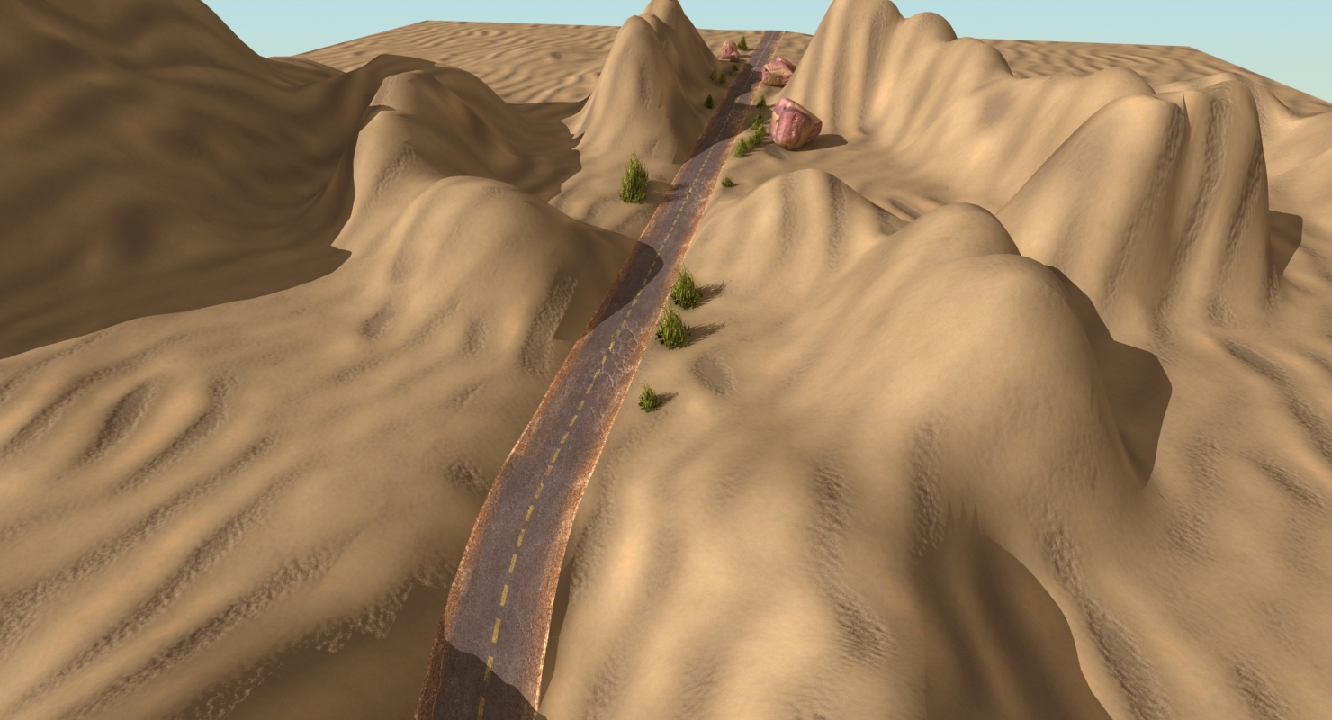 Desert Landscape with Road by Polygon3d | 3DOcean