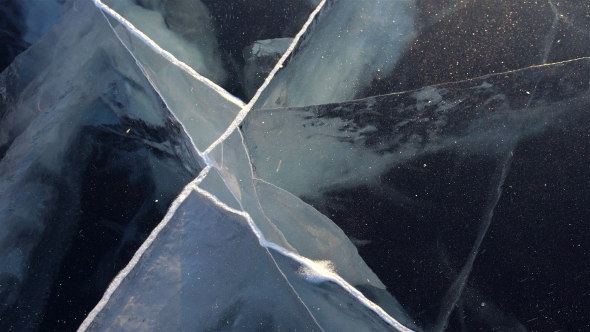 Deep Blue Ice Breaks. Lake Baikal., Stock Footage | VideoHive