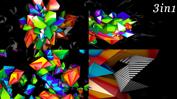 Color 3D Mapping - VJ Loop Pack (3in1), Motion Graphics | VideoHive