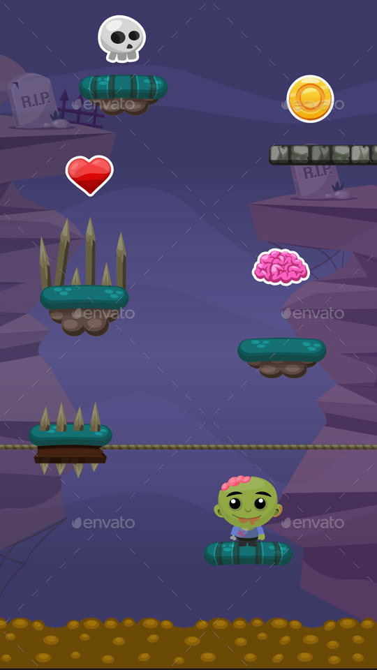Zombie Jump Game Kit, Game Assets | GraphicRiver