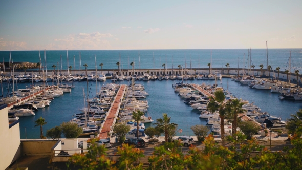 Landscape View on Small Harbor, Stock Footage | VideoHive