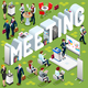 Isometric People Meeting 3D Icon Set Vector Illustration, Vectors ...