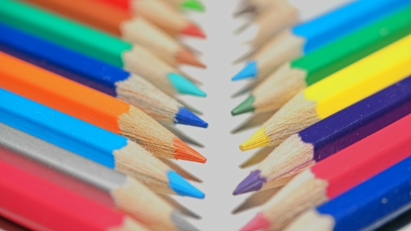 Colored Pencils Shot on Lens, Stock Footage | VideoHive
