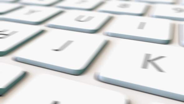 White Computer Keyboard and Print Key, Motion Graphics | VideoHive