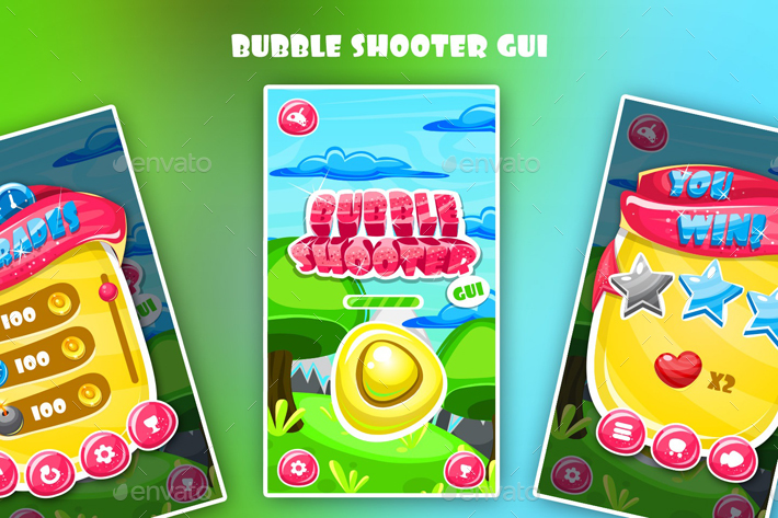 Bubble Shooter Game Interface, Game Assets | GraphicRiver