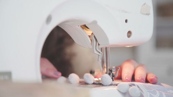 Electric Sewing Machine Works, the Needle Moves, Stock Footage | VideoHive