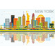 New York Skyline with Color Buildings, Vectors | GraphicRiver