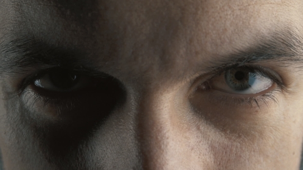 Angry Serious Man with Evil Eyes, . Devil Look, Stock Footage | VideoHive