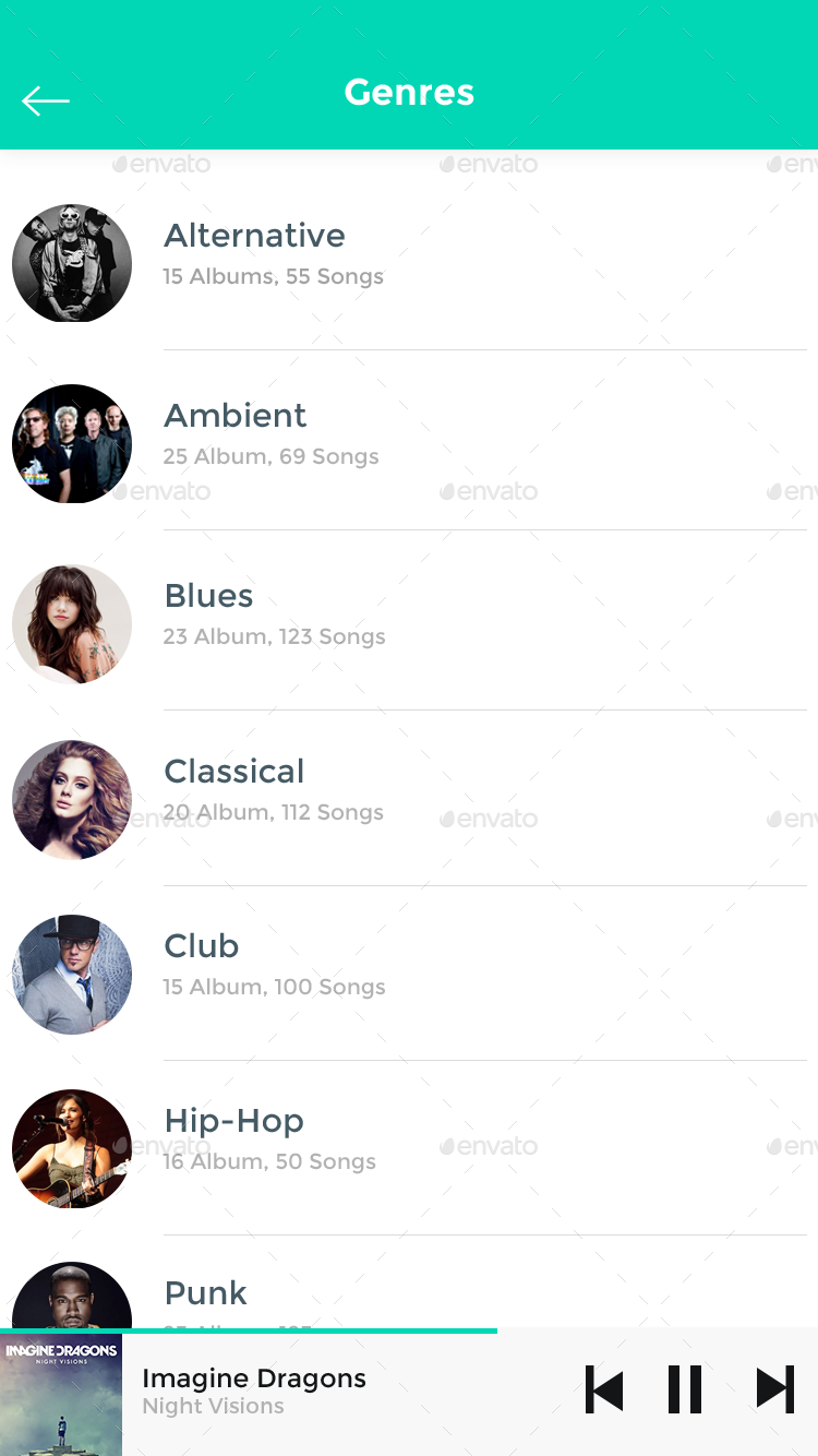 Buzz Music App UI, Web Elements | GraphicRiver
