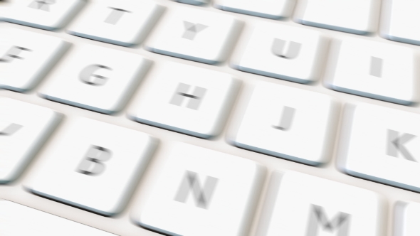 White Computer Keyboard and Orange Test Key, Motion Graphics | VideoHive