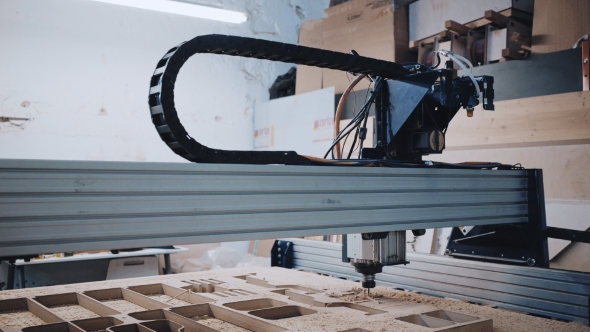 Industrial Wood Cut Machine at Work, Stock Footage | VideoHive