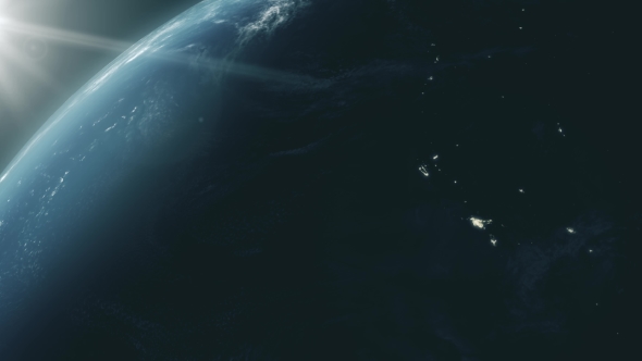 Rotating Earth Globe View From Space, Motion Graphics | VideoHive