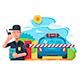Traffic Police Checkpoint, Vectors | GraphicRiver
