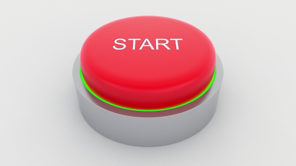 Big Red Button with Start Inscription Being Pushed, Motion Graphics