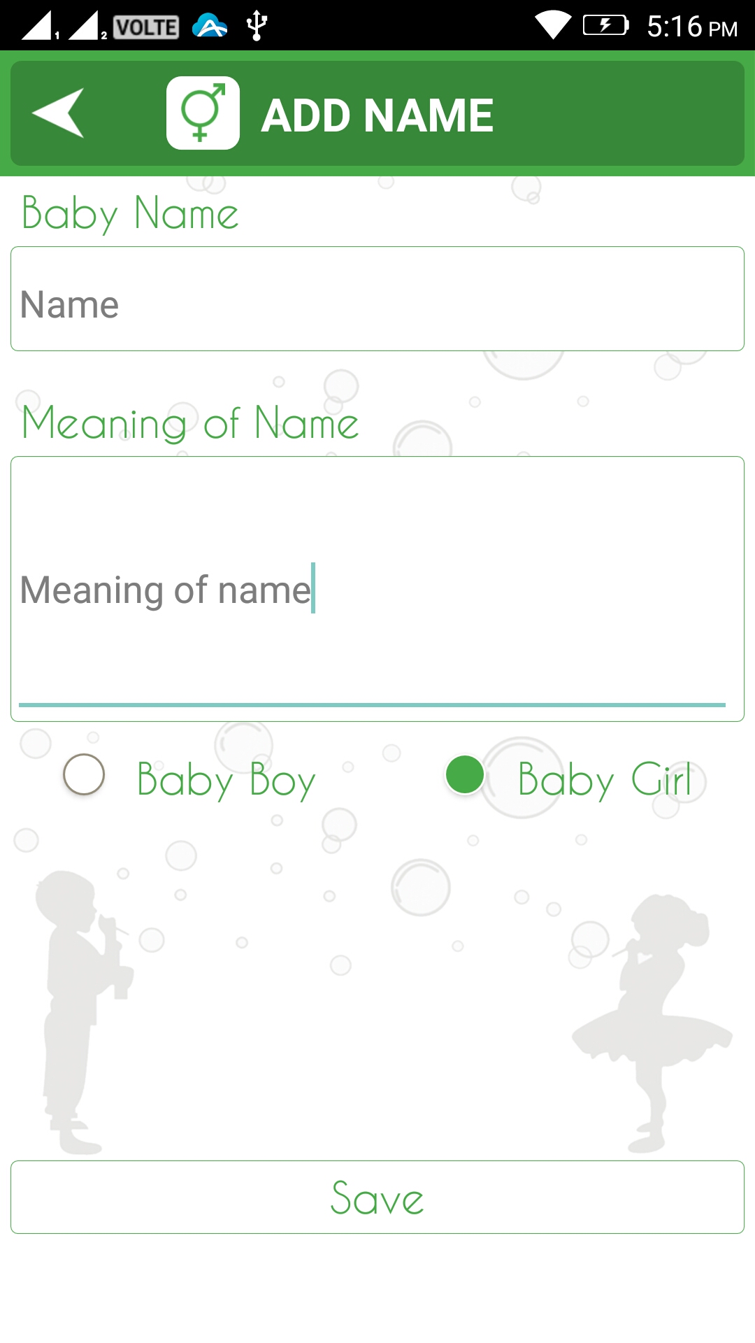 Multi-Purpose Baby Name Template for Android by ExpressTemplate ...