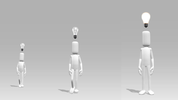 Light Bulb Man Walking, Motion Graphics | VideoHive