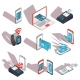 Isometric Icons of Mobile Icons, Vectors | GraphicRiver
