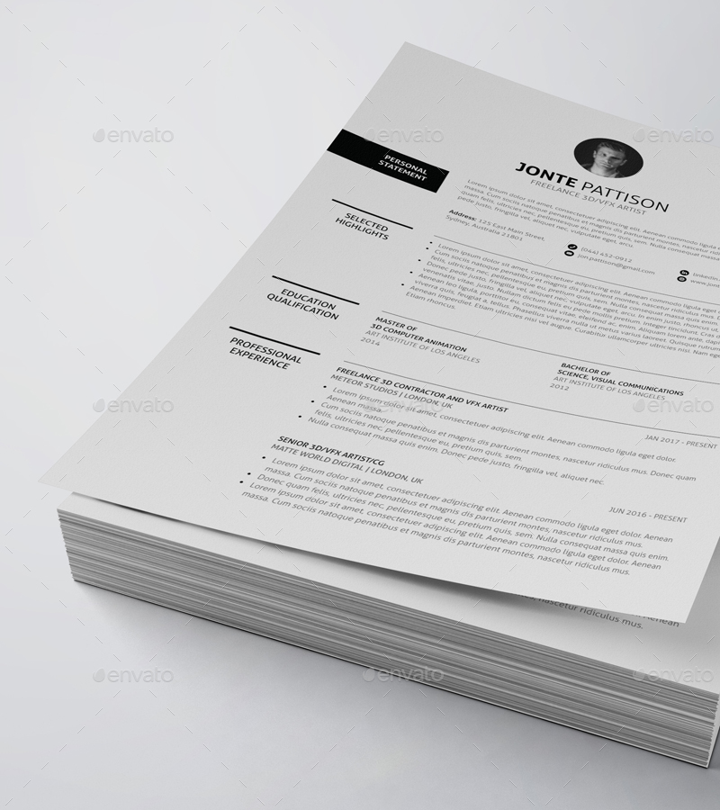 Resume/CV (2 Page), Print Templates | GraphicRiver