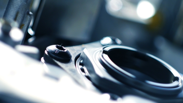 Rotating of Metal Parts in a Mechanical Device. Spinning Mechanism of ...