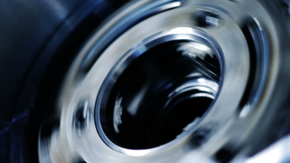 Rotating of Metal Parts in a Mechanical Device. Spinning Mechanism of ...