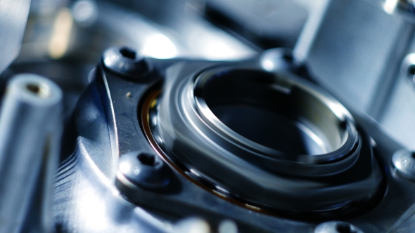 Rotating of Metal Parts in a Mechanical Device. Spinning Mechanism of ...