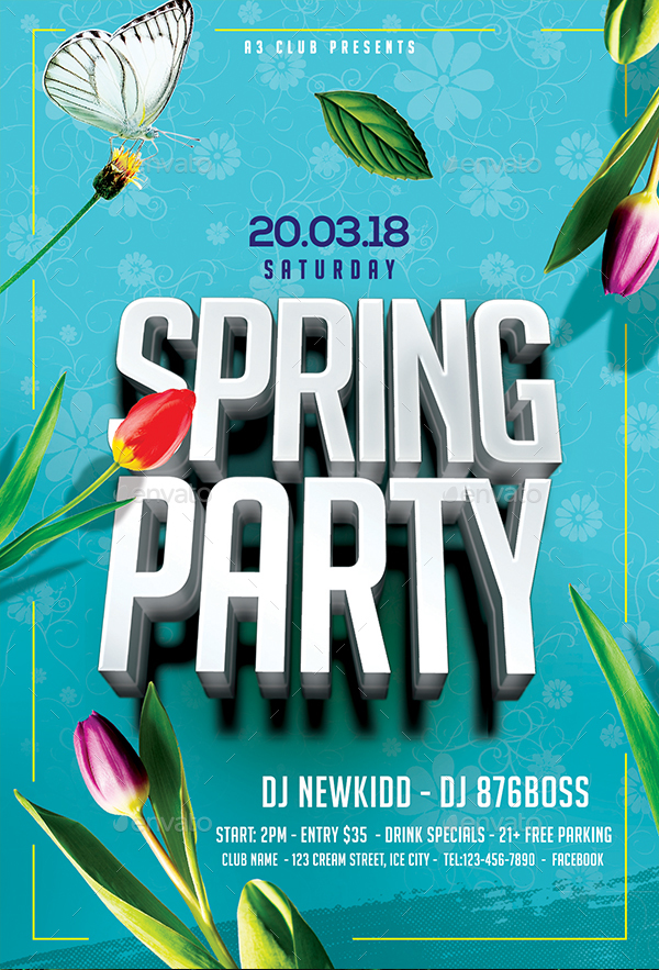 Spring Party Flyer, Print Templates | GraphicRiver