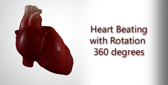 Heart Beating With Rotation 360 Degrees, Motion Graphics | VideoHive