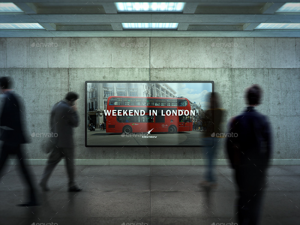 Urban Subway Billboard Lightbox Mock-Ups, Graphics | GraphicRiver
