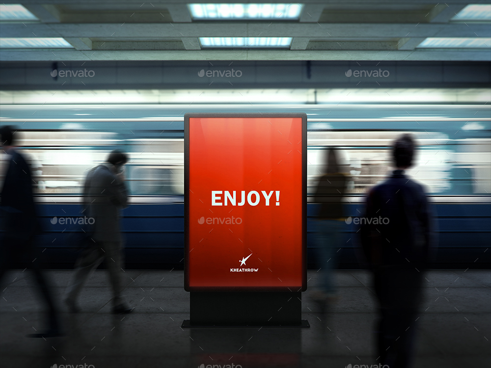 Urban Subway Billboard Lightbox Mock-Ups, Graphics | GraphicRiver