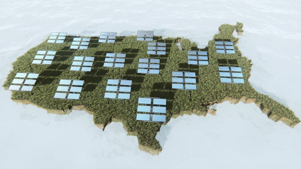 United States Map and Solar Panels, Motion Graphics | VideoHive