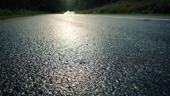 Moving Over Road Surface With Passing Car, Stock Footage | VideoHive