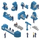 Machine Tools with Workers Isometric Set, Vectors | GraphicRiver