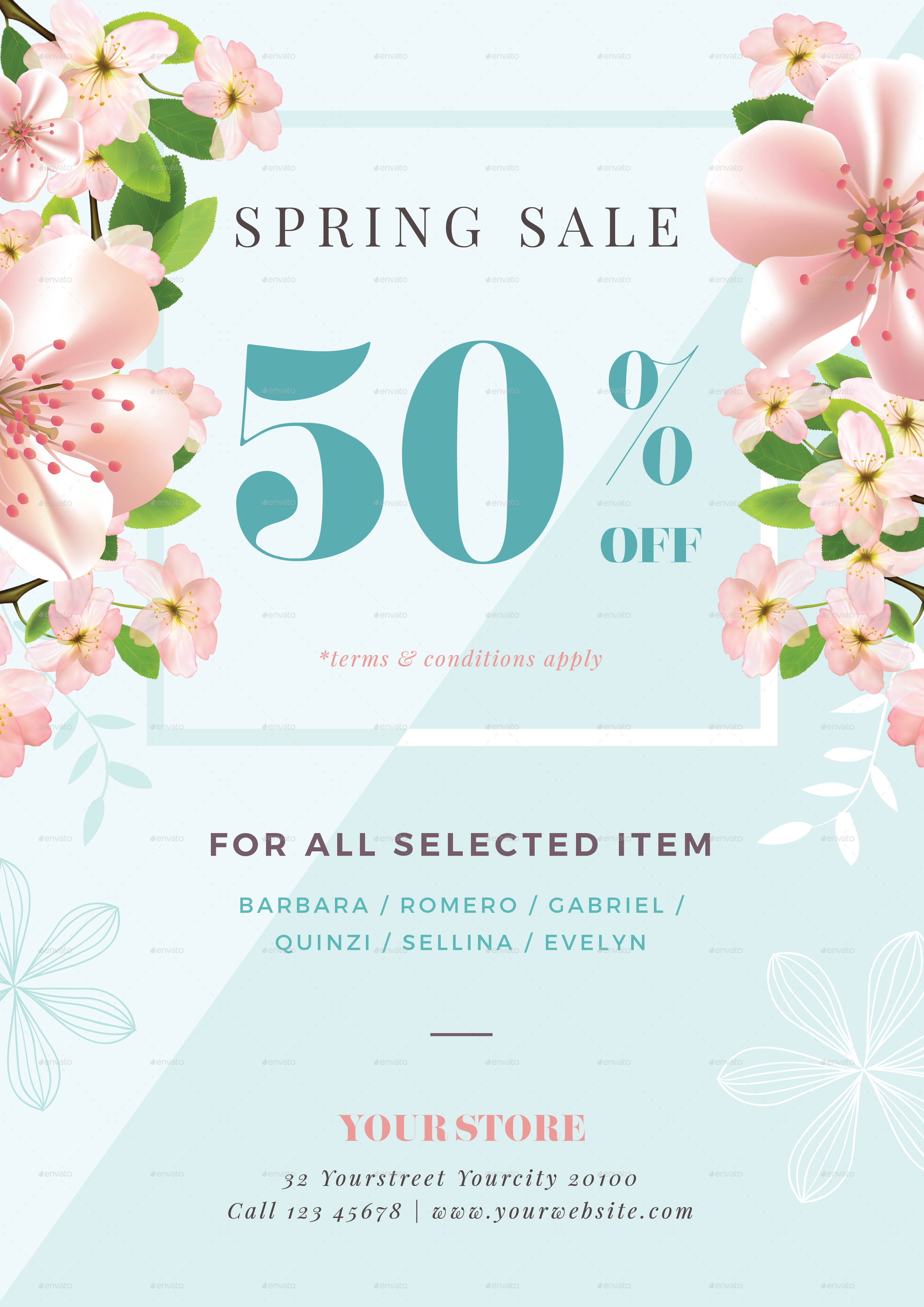 Spring Sale Flyer, Print Templates | GraphicRiver