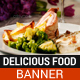 Delicious Food Banner, Web Elements | GraphicRiver