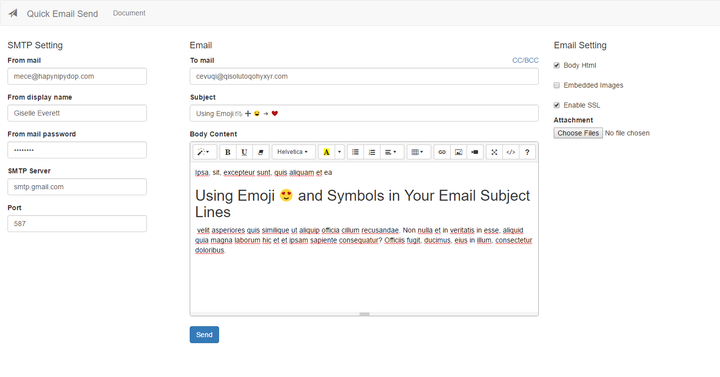 Quick Email Send by dynomix | CodeCanyon