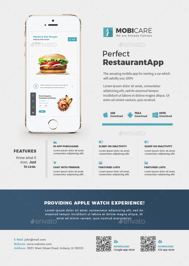 Mobile App Flyer, Print Templates | GraphicRiver